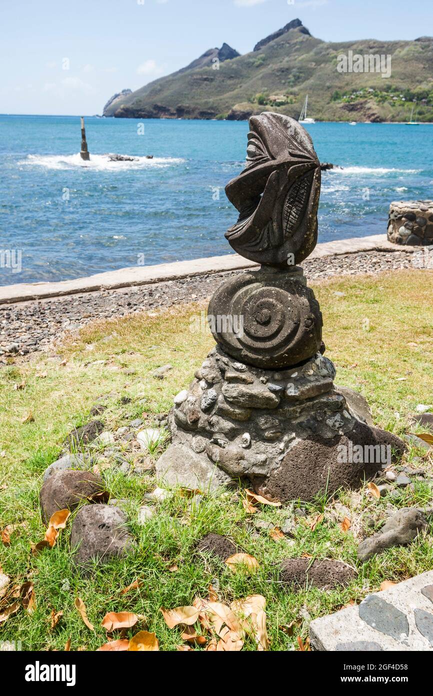 Tiki (stone sculpture). Site of Temehea. Site for art renewal of the ...