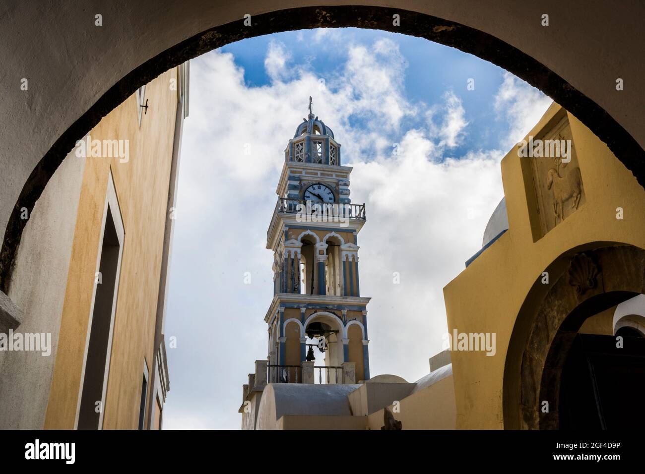 Santorini greece church clock tower hi-res stock photography and images ...