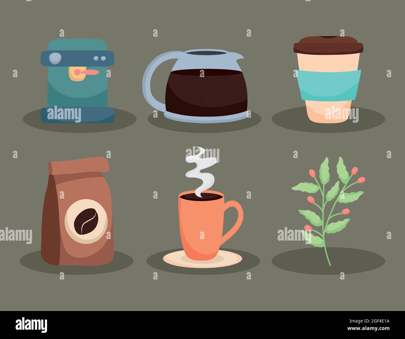 coffee elements icon set design Stock Vector Image & Art - Alamy