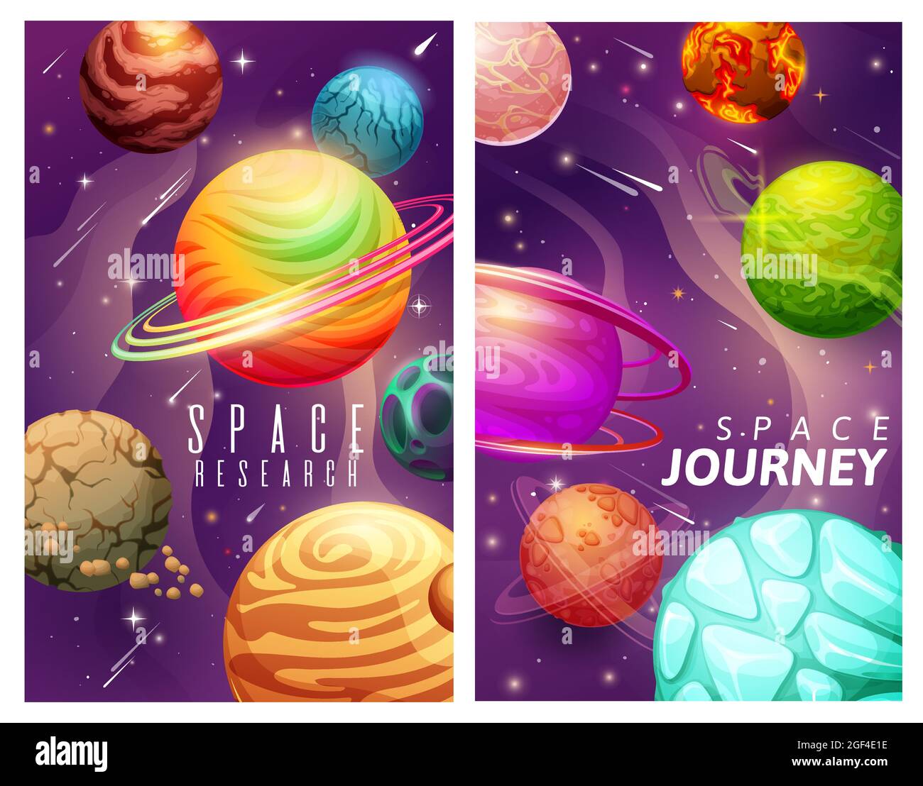 Cartoon Planets And Stars