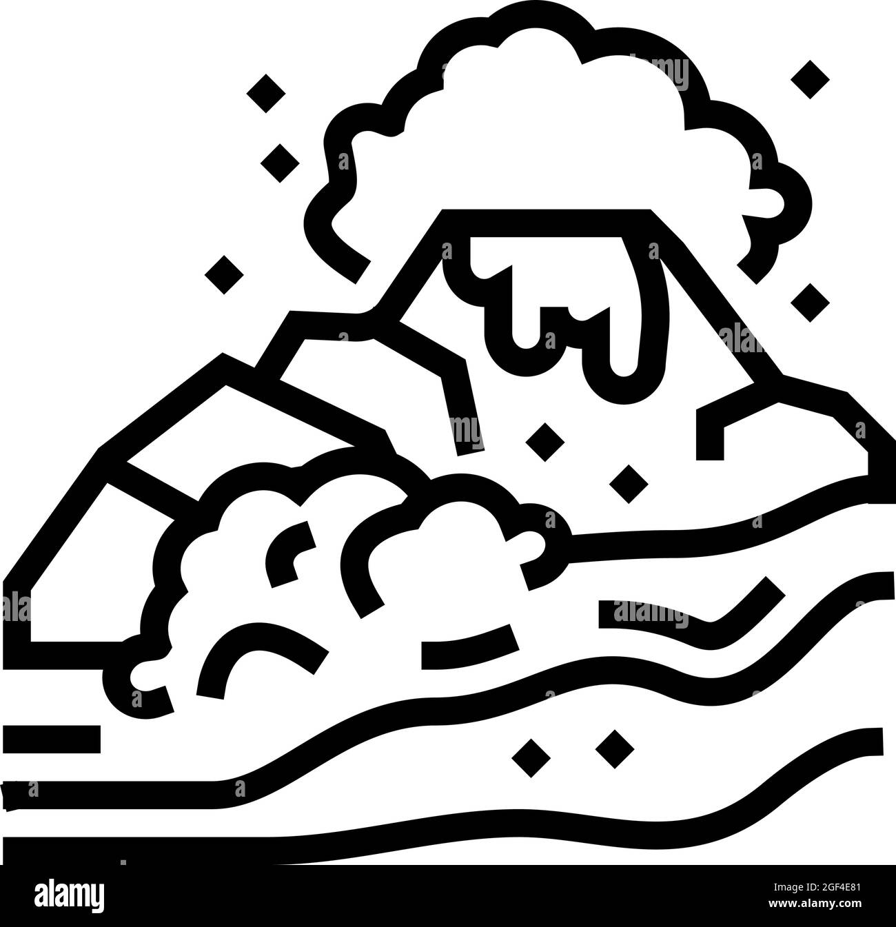 volcano hawaii line icon vector illustration Stock Vector Image & Art ...
