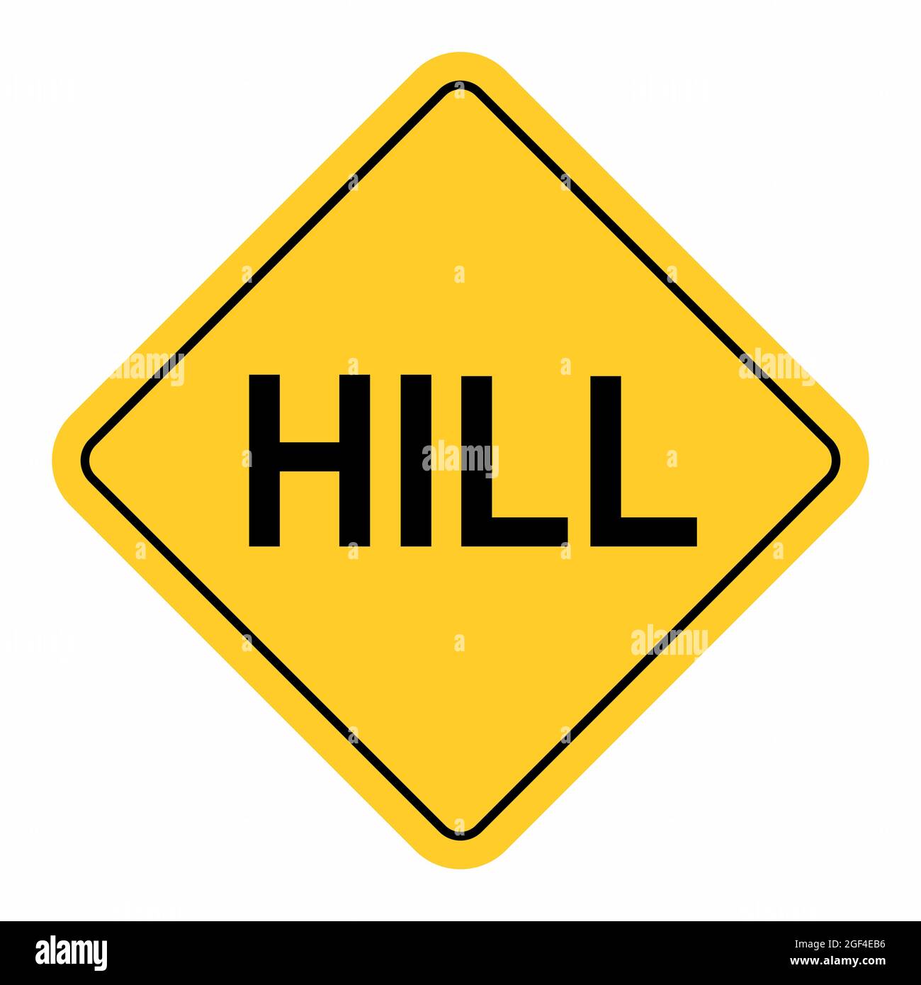Hill traffic sign isolated on white background Stock Vector Image & Art ...