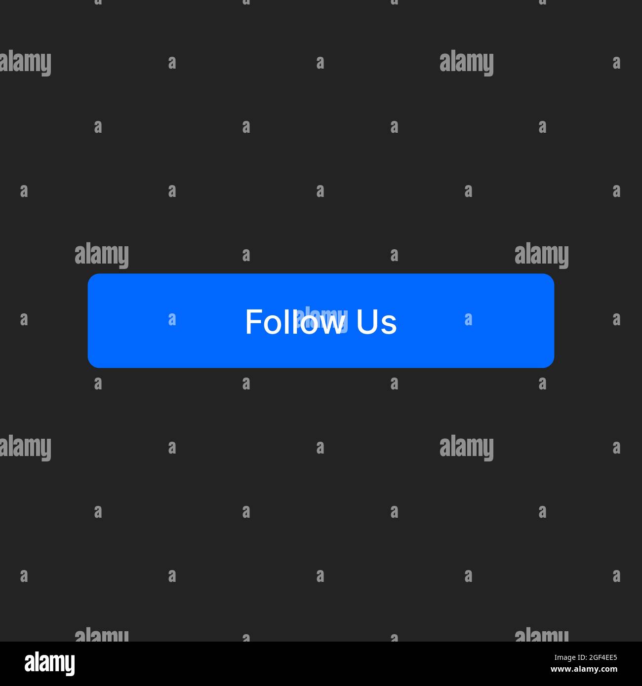 Follow Us Isolated Button. Simple Blue Rectangular Icon. Vector ...