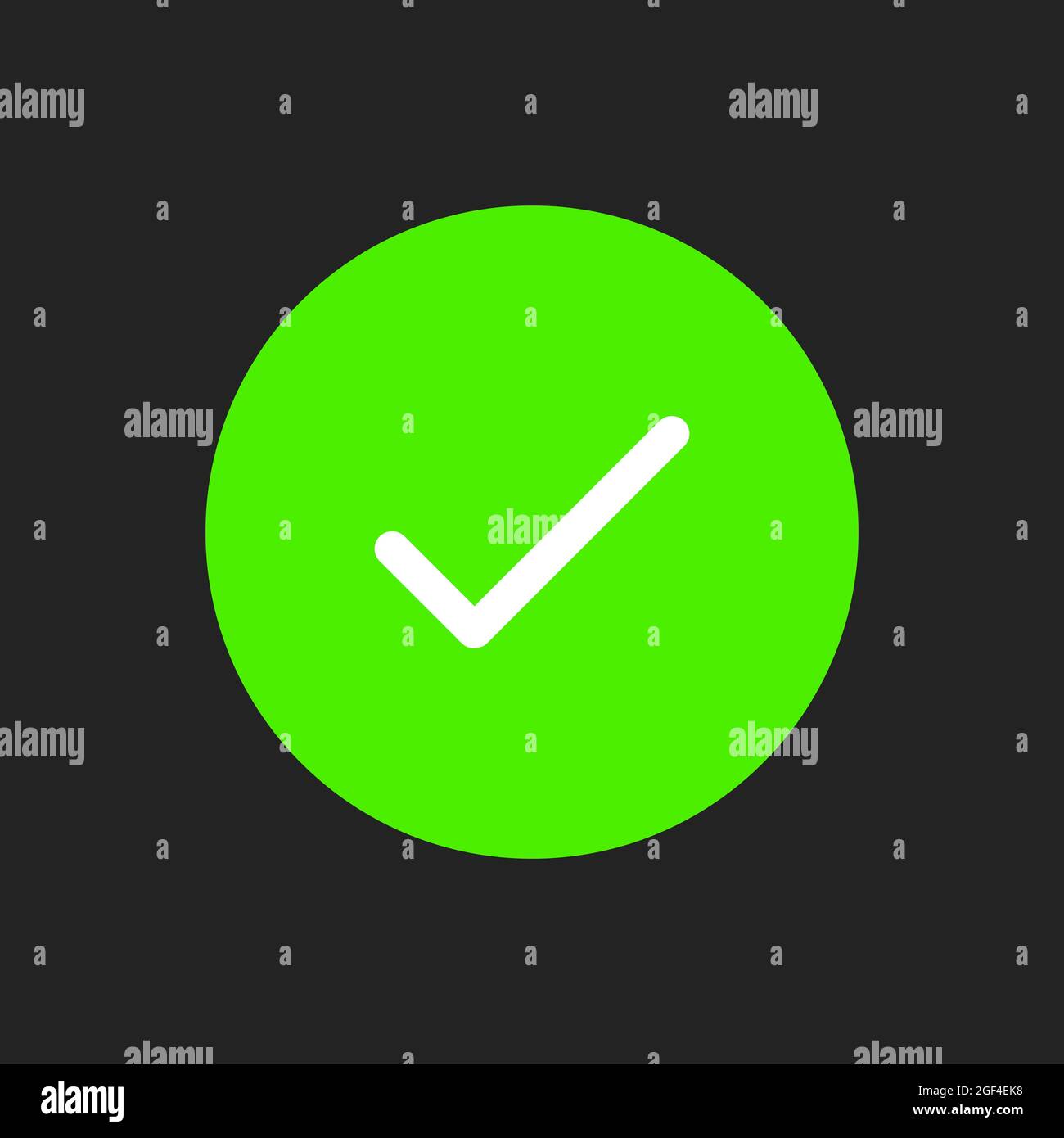 White Checkmark Button on Green Rounded Background. Isolated UI Icon ...