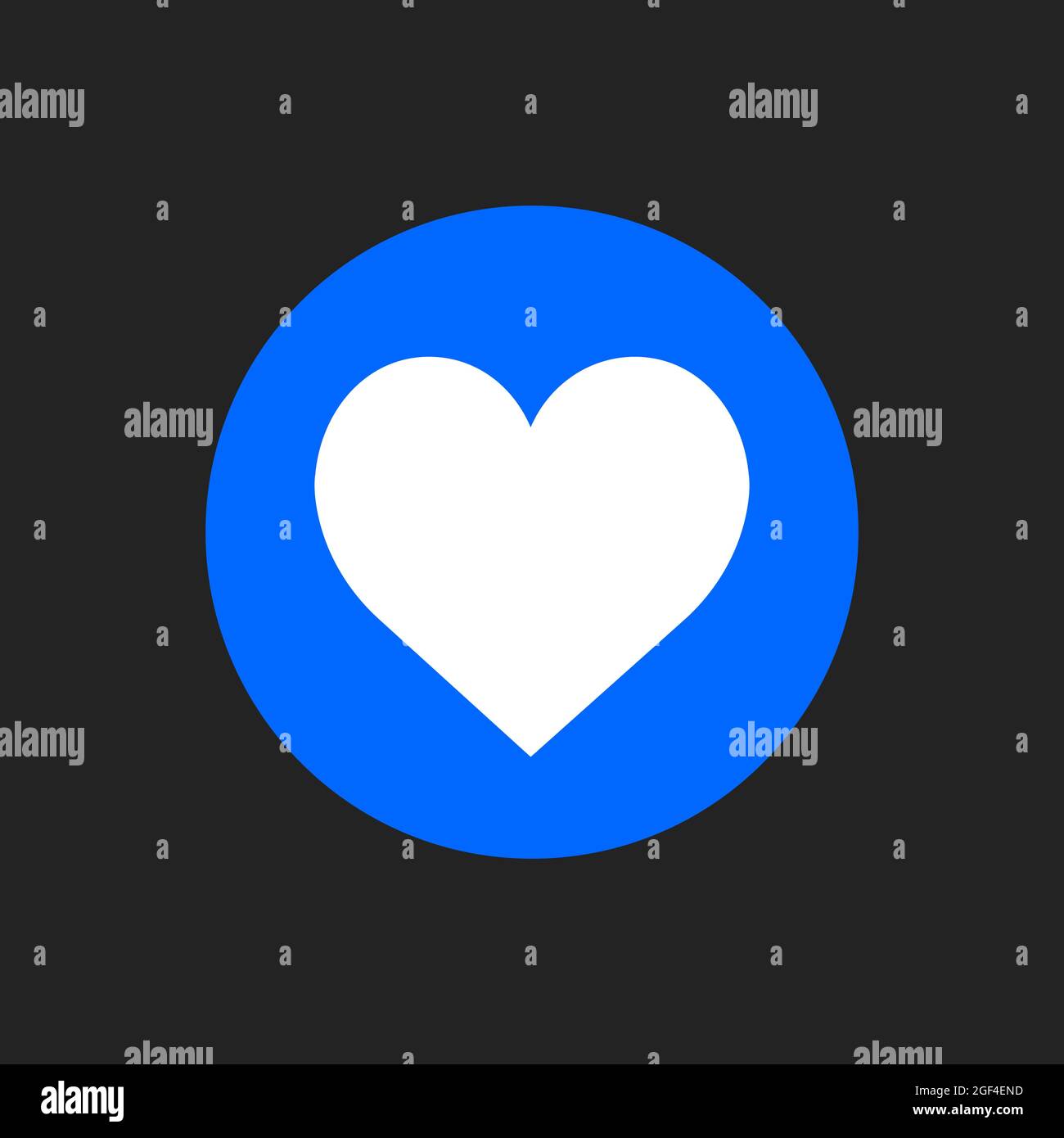 Isolated Like Button. White Heart on Blue Rounded Background. UI Icon ...
