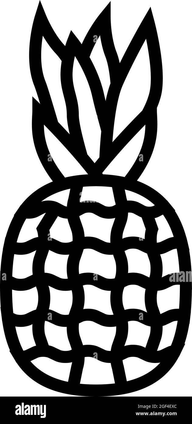 pineapple tropical fruit line icon vector illustration Stock Vector ...