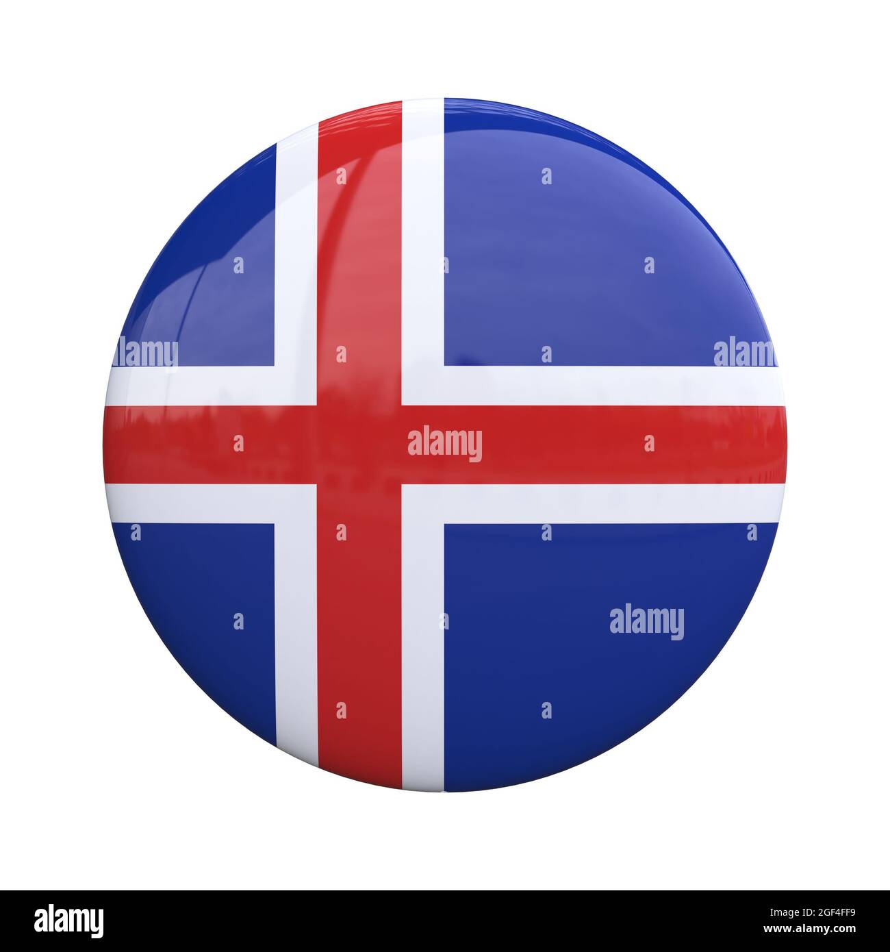 Iceland national flag badge, nationality pin 3d rendering Stock Photo ...