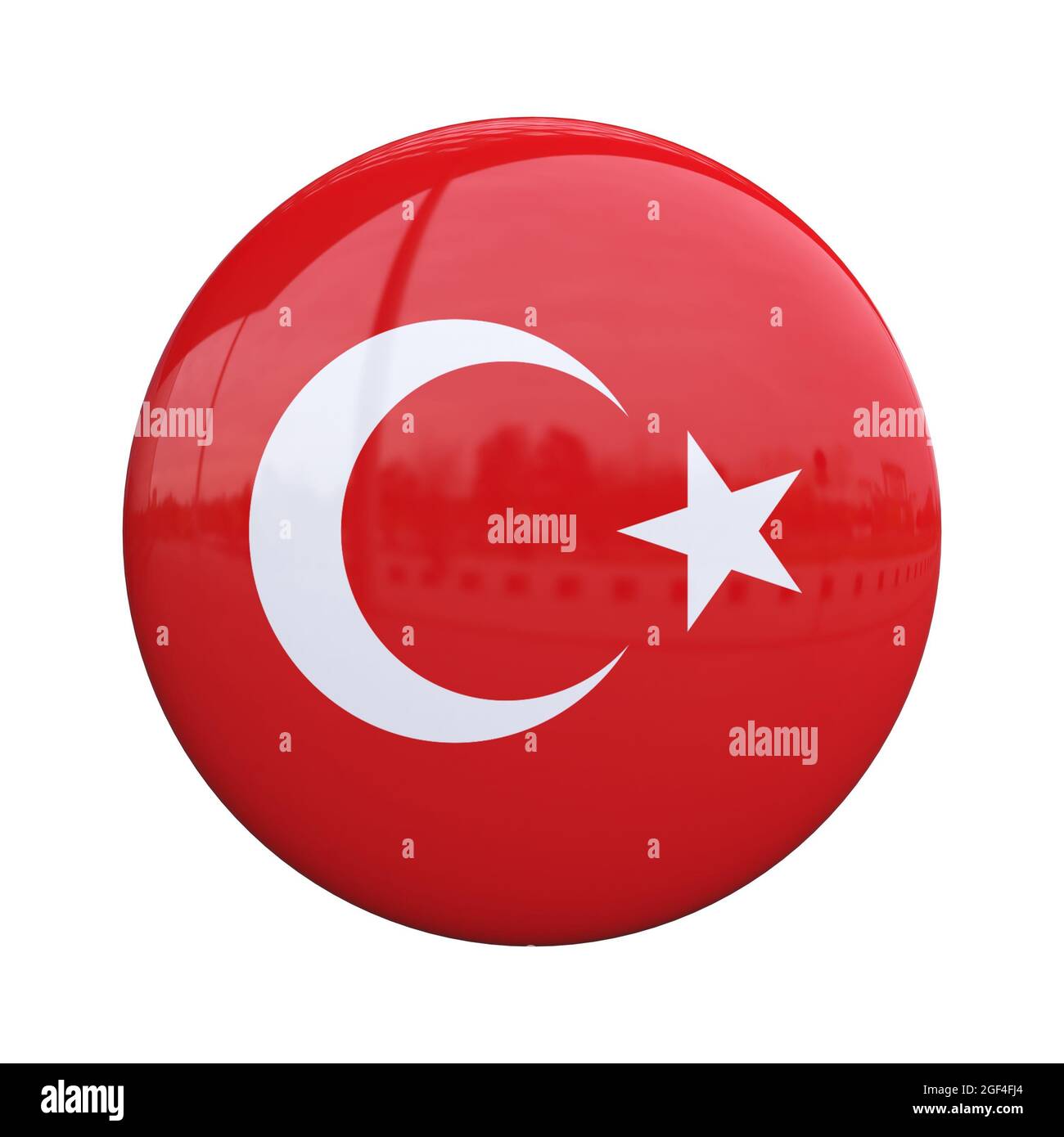 Turkey national flag badge, nationality pin 3d rendering Stock Photo ...