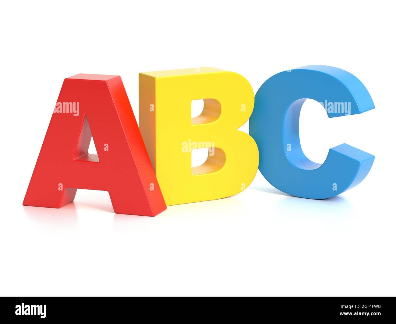 Learning letters 3d concept, ABC colorful letters isolated on white ...