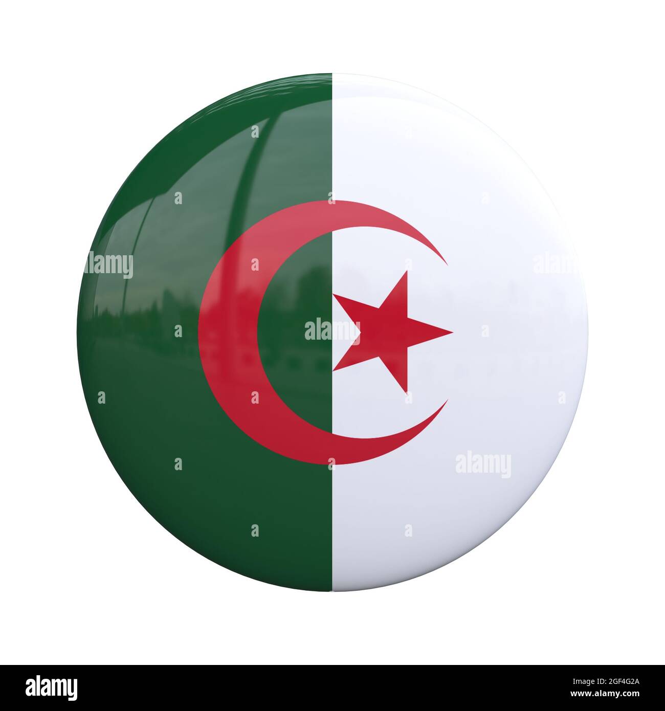 Algeria national flag badge, nationality pin 3d rendering Stock Photo ...