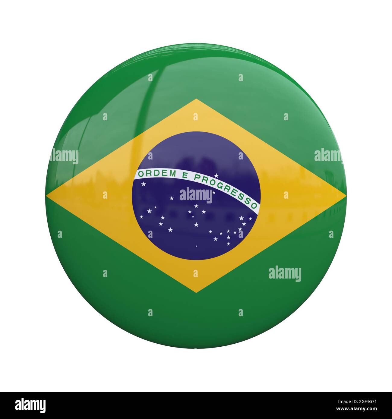 Brazil national flag badge, nationality pin 3d rendering Stock Photo ...