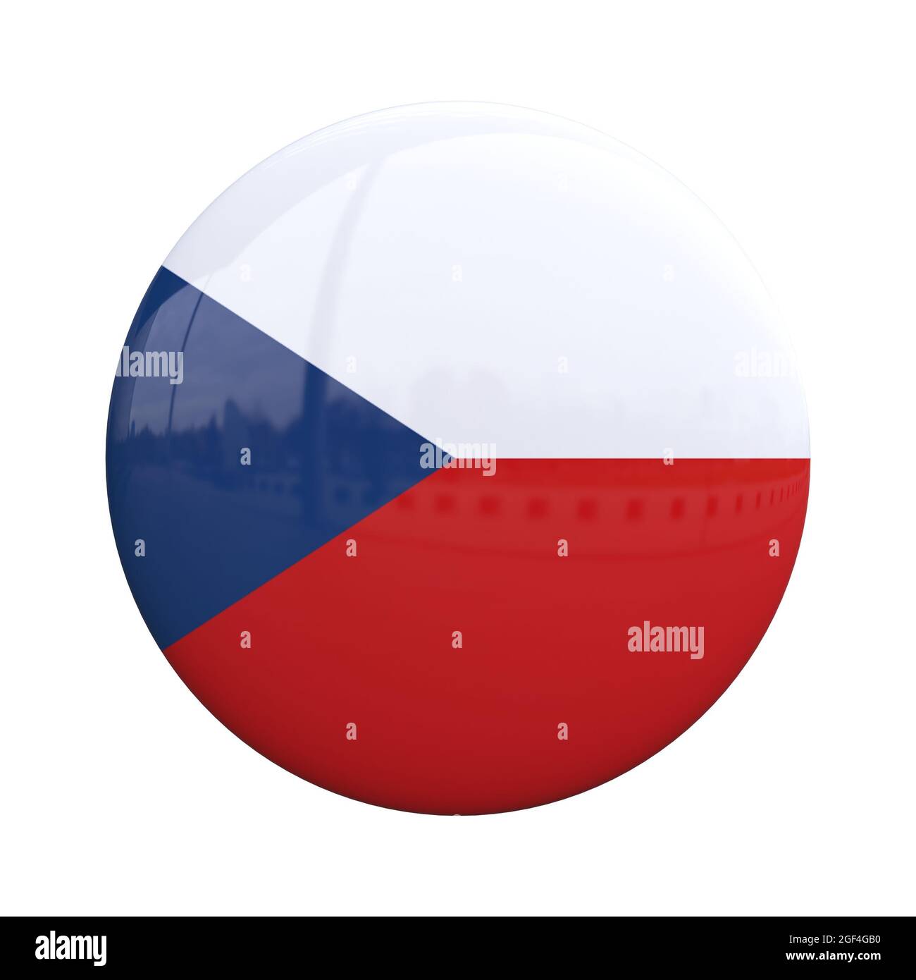 Czech Republic national flag badge, nationality pin 3d rendering Stock ...