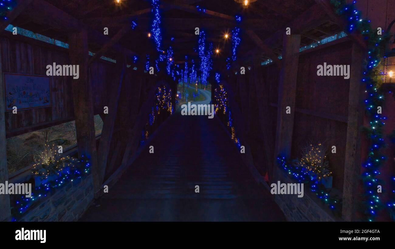 Aerial View of a Large Christmas Display Covering Buildings and Grounds ...