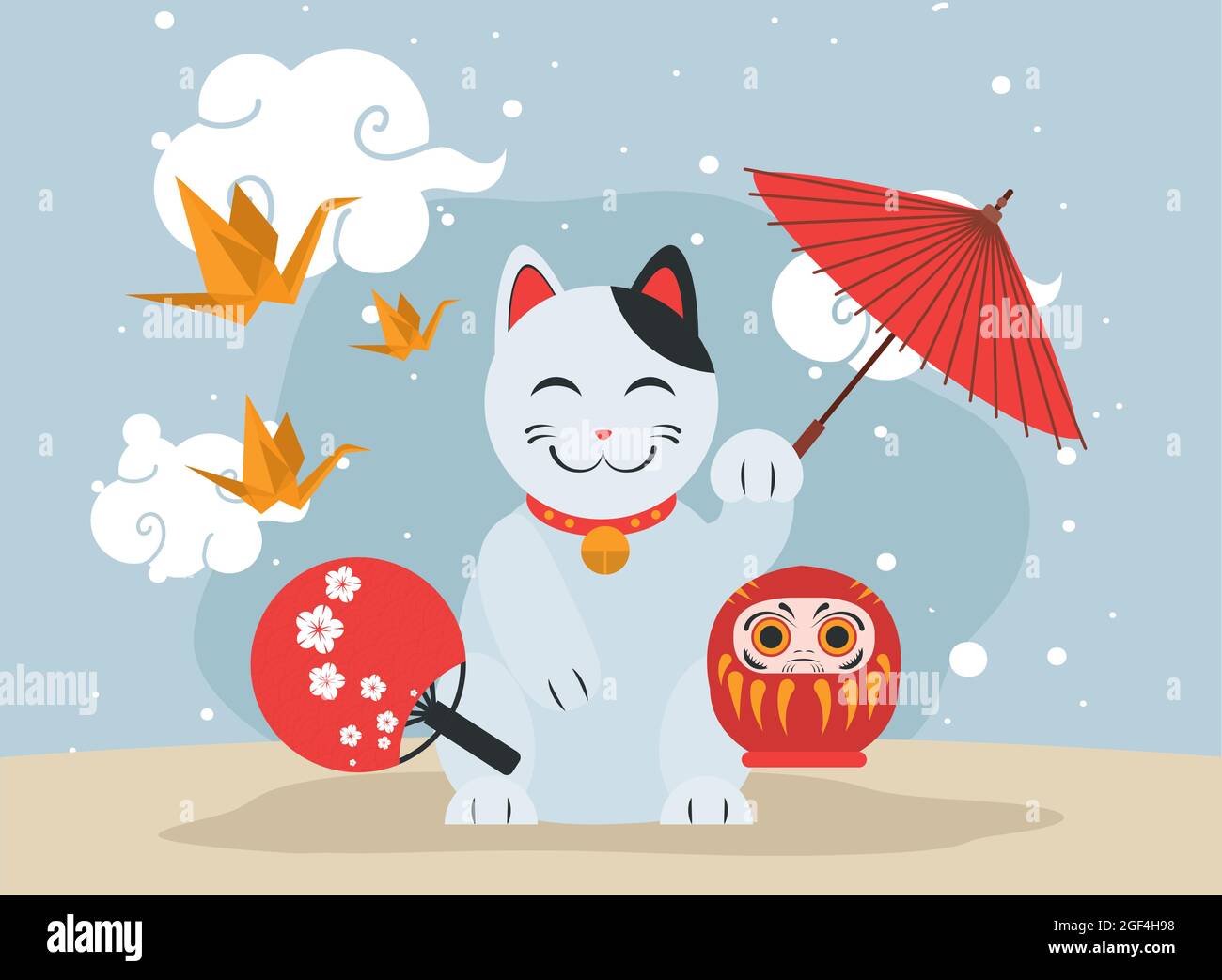 Bell origami Stock Vector Images - Alamy