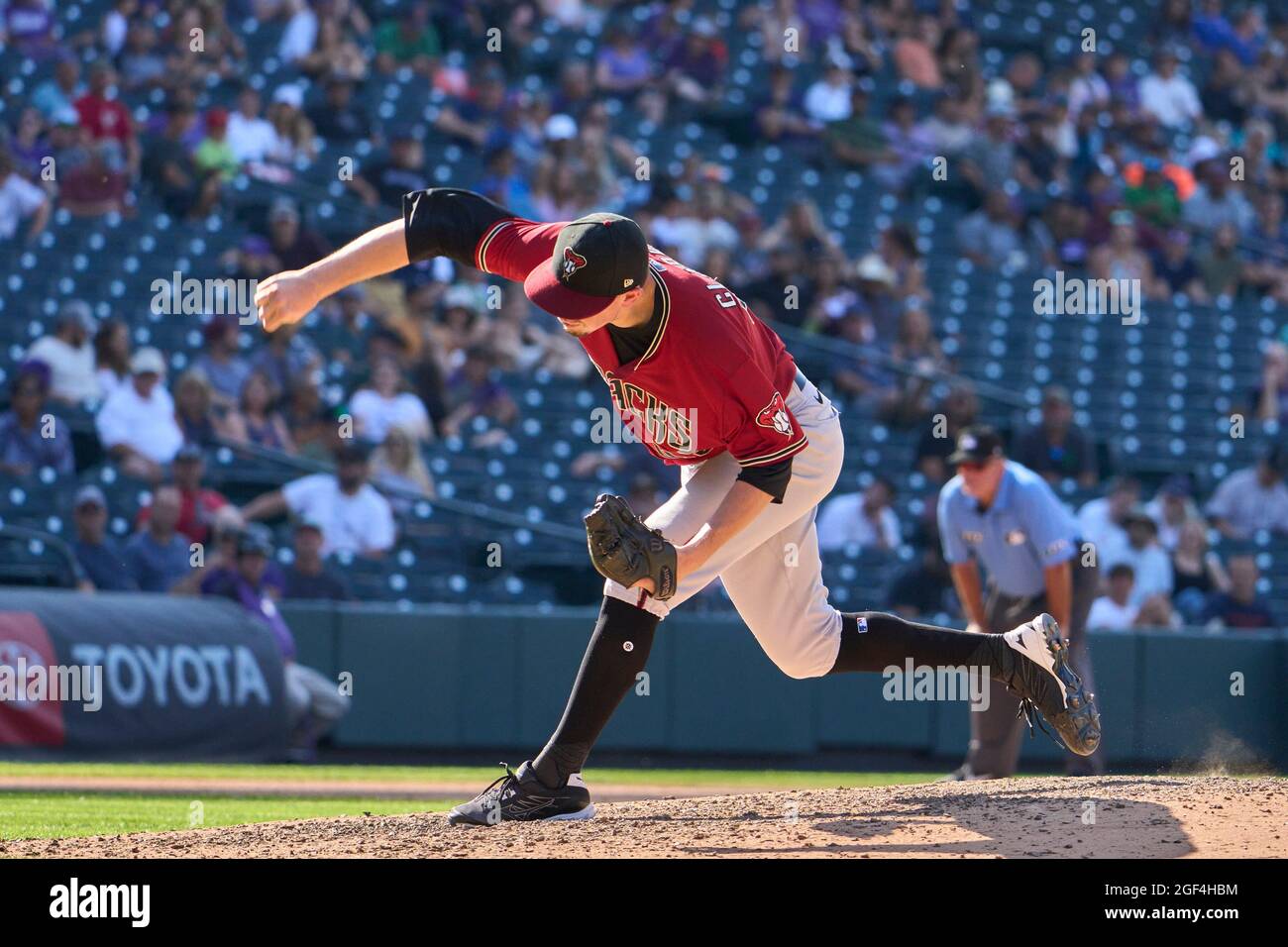 August 22 2021: Arizona pitcher Taylor Clarke (45) throws a pitch ...