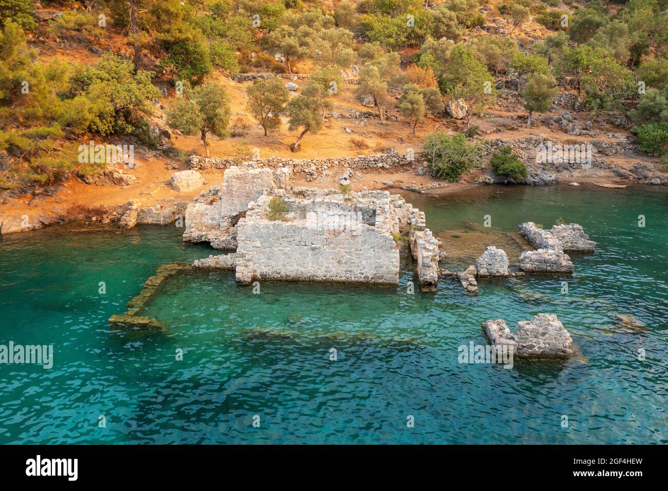 erial view of Gocek bay and Cleapora Hammam Stock Photo - Alamy