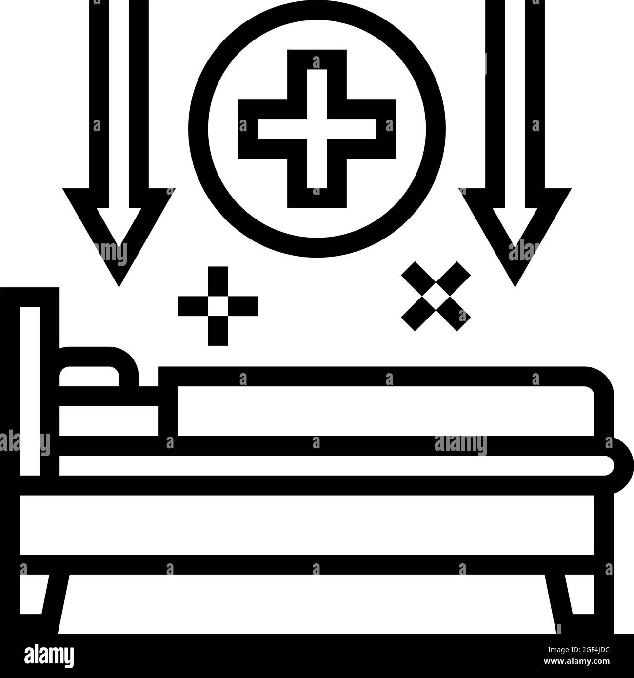 bed rest hepatitis line icon vector illustration Stock Vector Image ...