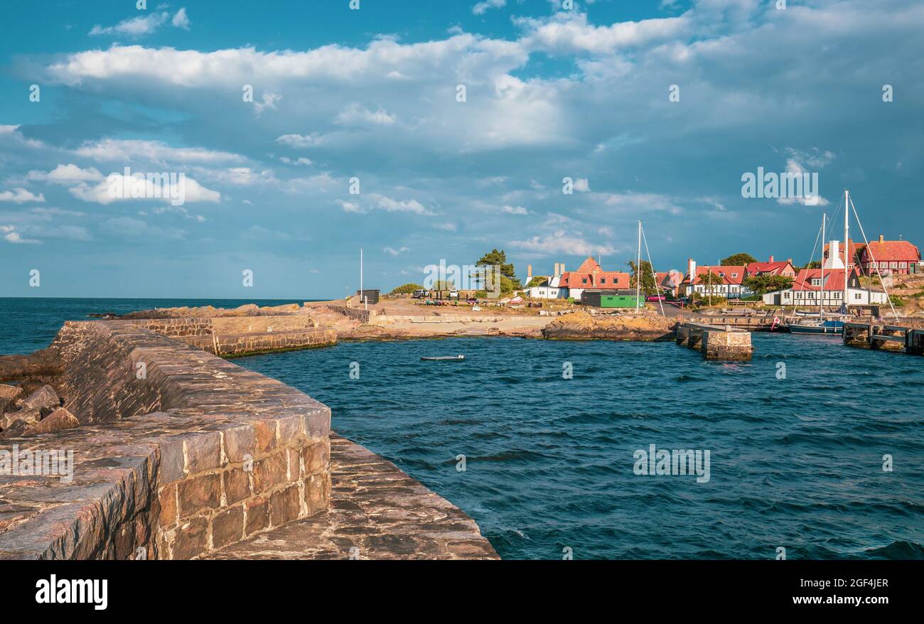 Gudhjem harbour in Bornholm, Denmark Stock Photo - Alamy