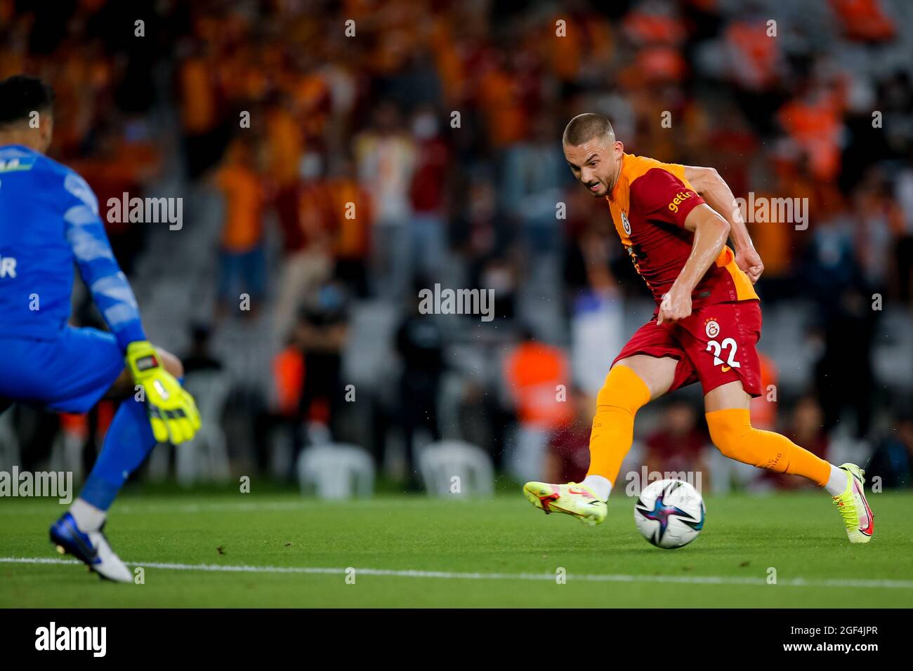 ISTANBUL, TURKEY - AUGUST 23: Berkan Kutlu of Galatasaray during the ...