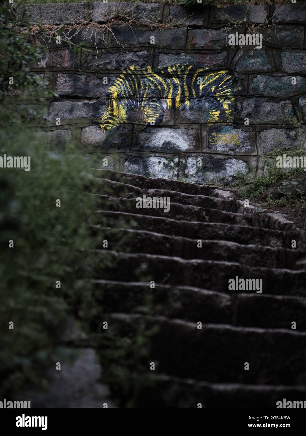 Graffiti on a wall and steps hi-res stock photography and images - Alamy