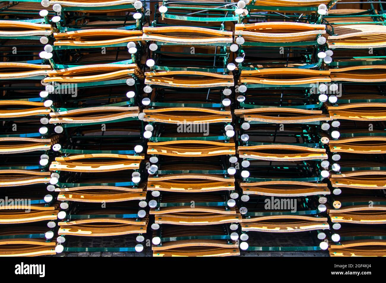 Folded chairs outdoor cafe hi-res stock photography and images - Alamy