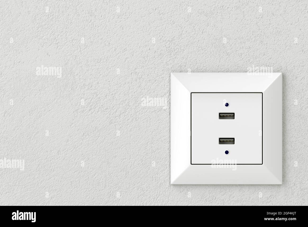 Wall socket with two USB charging ports Stock Photo - Alamy