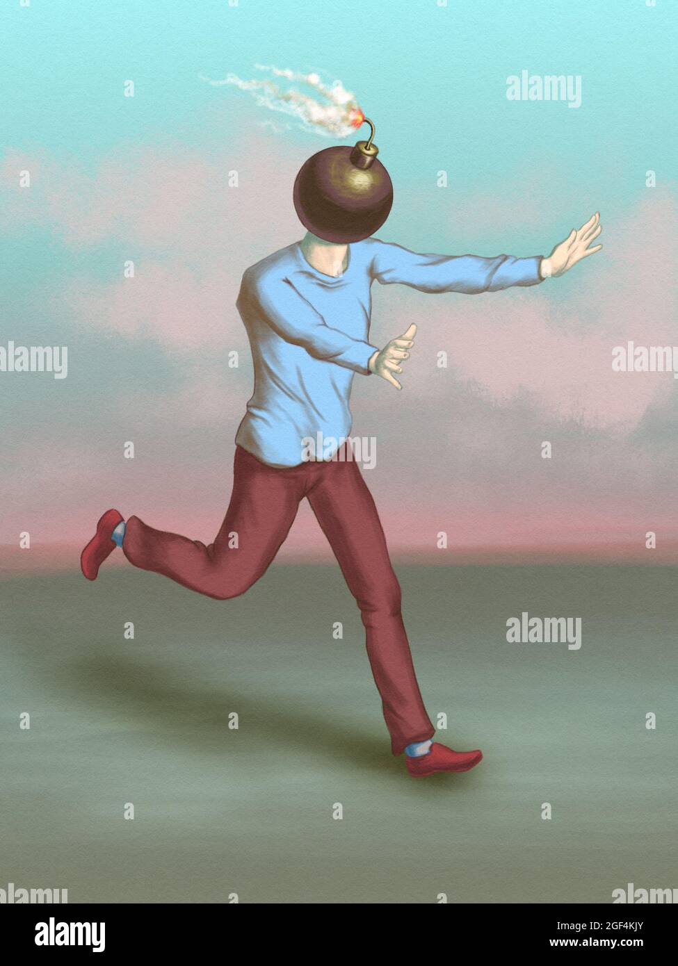 Running away scared human hi-res stock photography and images - Alamy