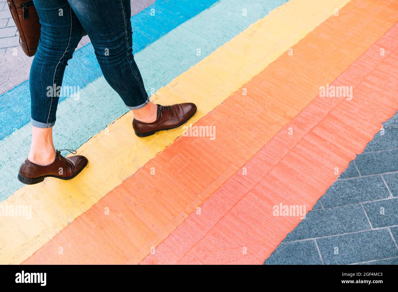 Rainbow colored pedestrian hi-res stock photography and images - Alamy