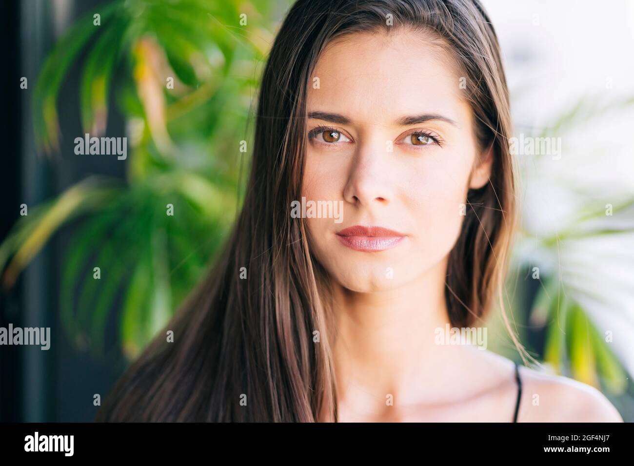 Beautiful young woman long hair hi-res stock photography and images - Alamy