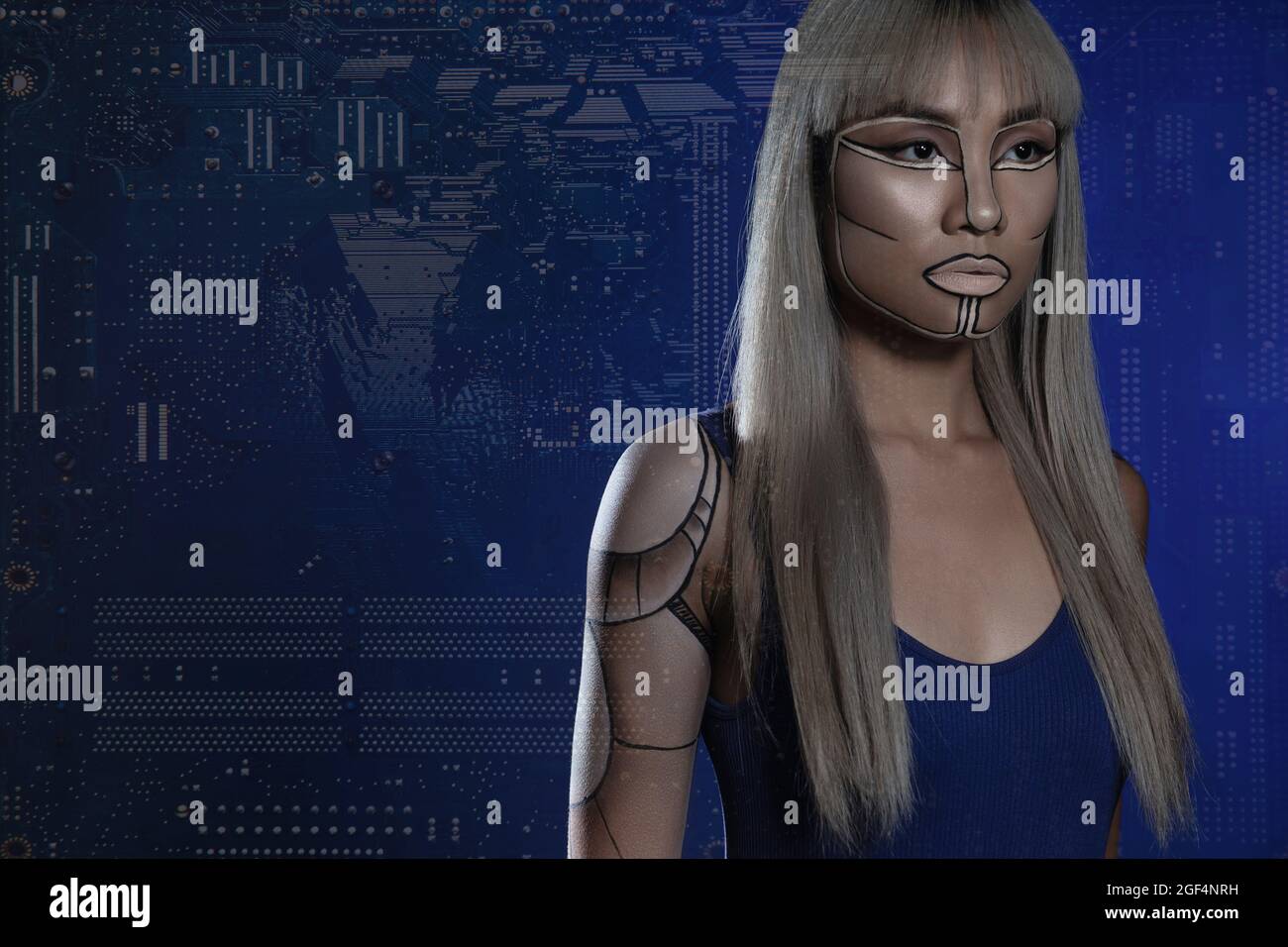 Female robot head hi-res stock photography and images - Alamy