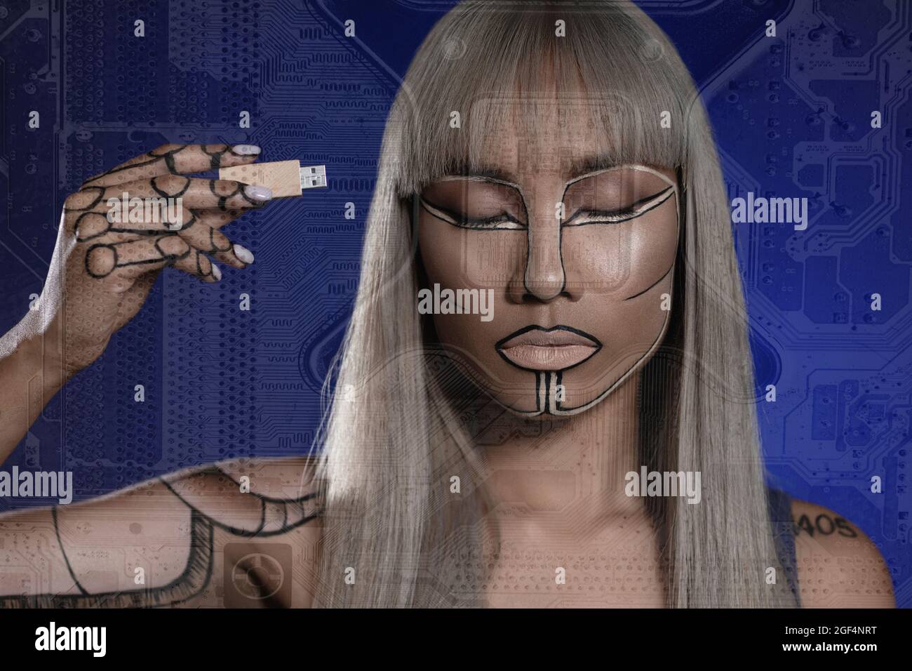 Blue eyes robot hi-res stock photography and images - Alamy