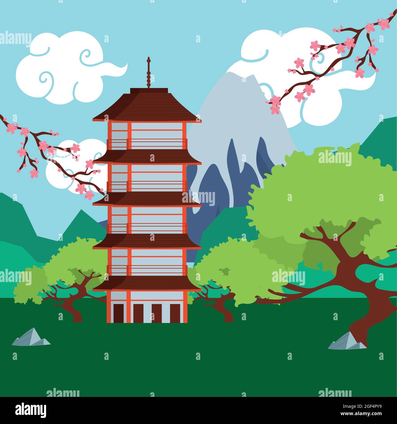Structure in japan Stock Vector Images - Alamy