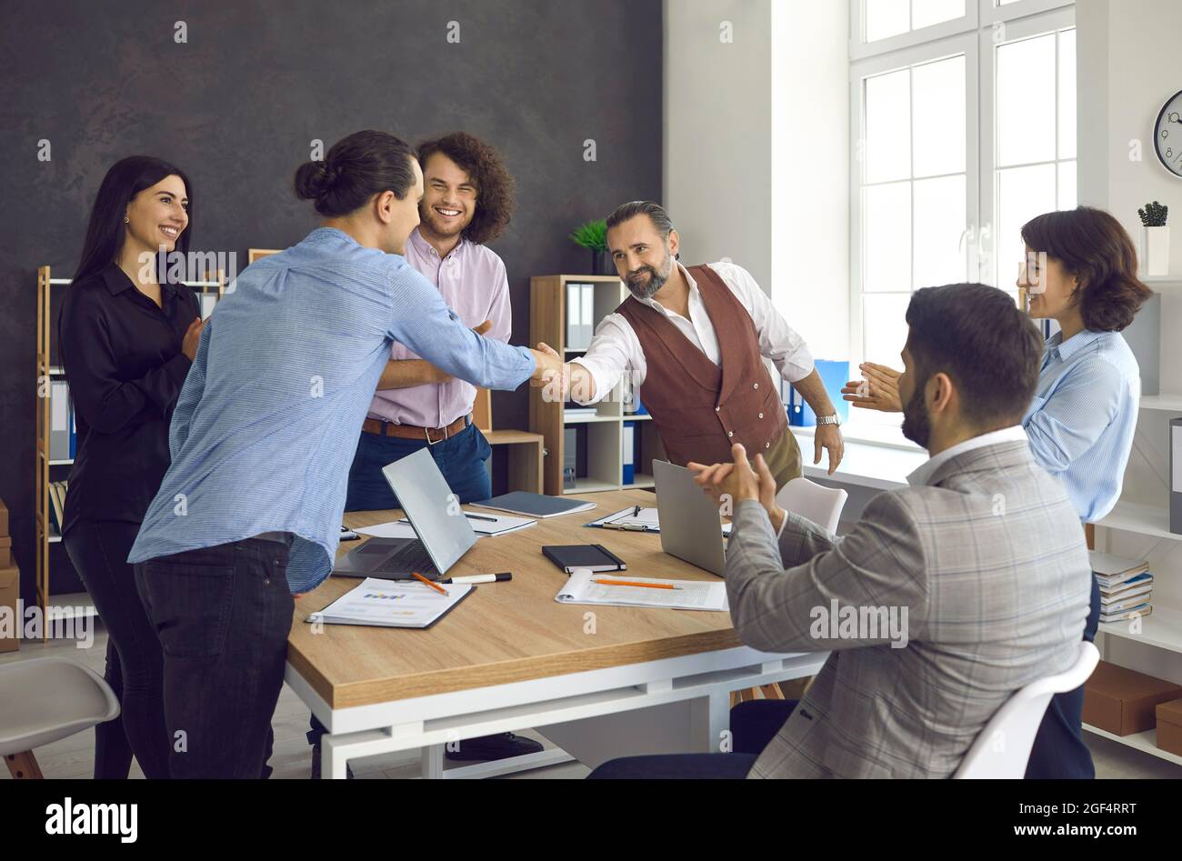 Men here are team leaders hi-res stock photography and images - Alamy