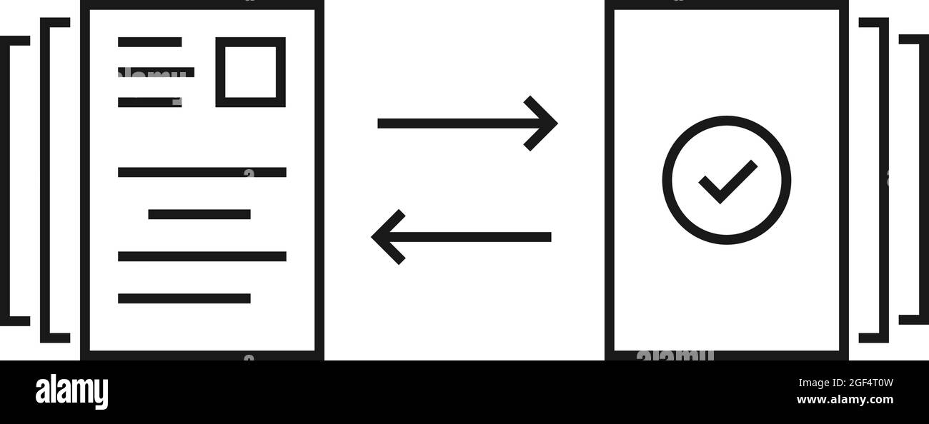 thin line data or document transfer Stock Vector Image & Art - Alamy