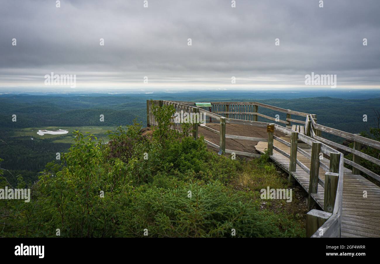 Viewing platform at the top of Pic de la Tete de Chien, a peak of Monts ...