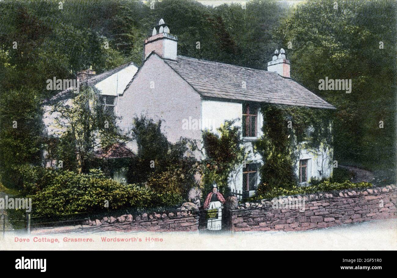 Antique postcard entitled “Dove Cottage, Grasmere – Wordsworth’s Home ...