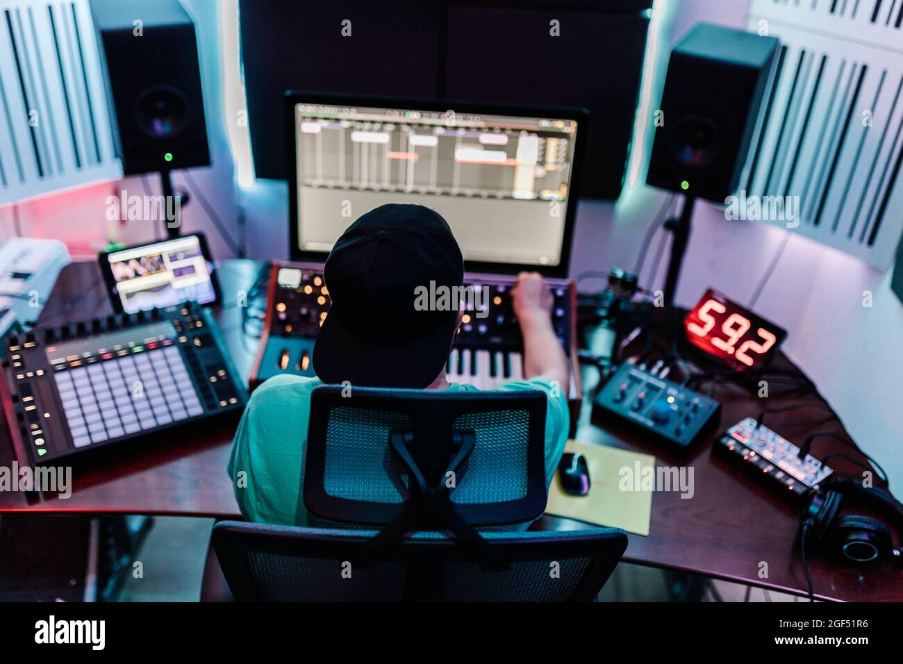 Male dj rear view hi-res stock photography and images - Alamy