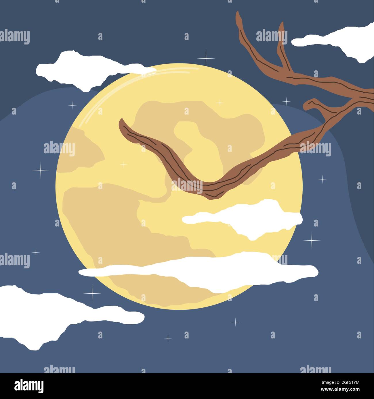 full moon and tree Stock Vector Image & Art - Alamy