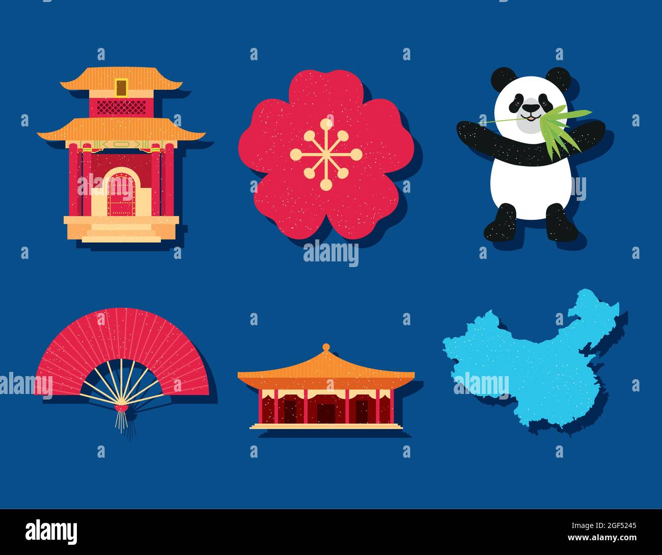 chinese traditional symbols icon collection Stock Vector Image & Art ...
