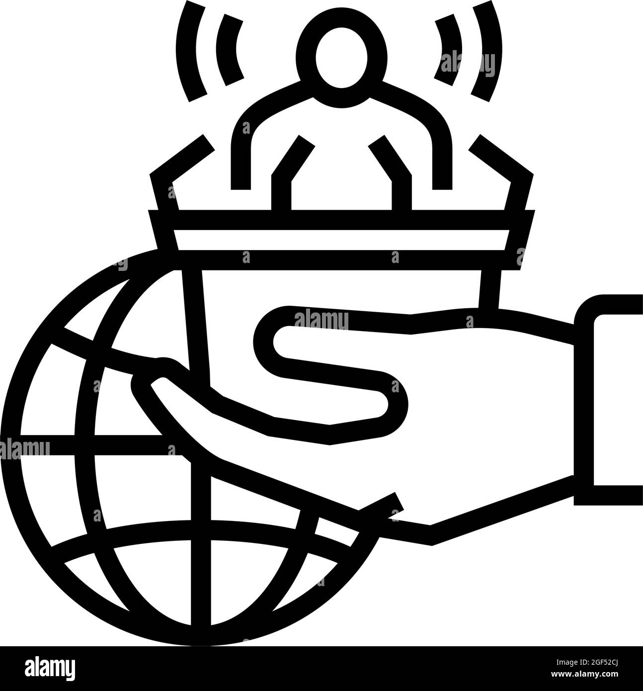 democracy social problem line icon vector illustration Stock Vector ...