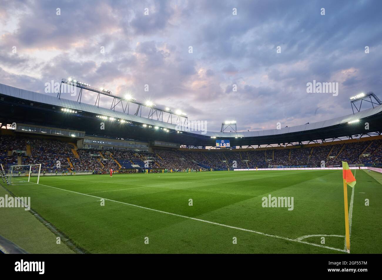 KHARKIV, UKRAINE - AUGUST 22, 2021: Metalist stadium. The match ...