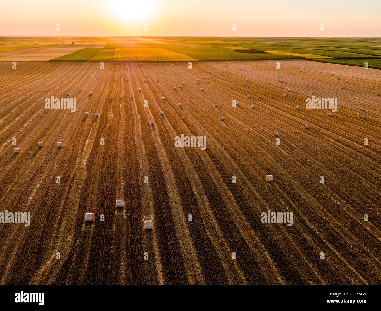 Hay straw in field aerial hi-res stock photography and images - Alamy