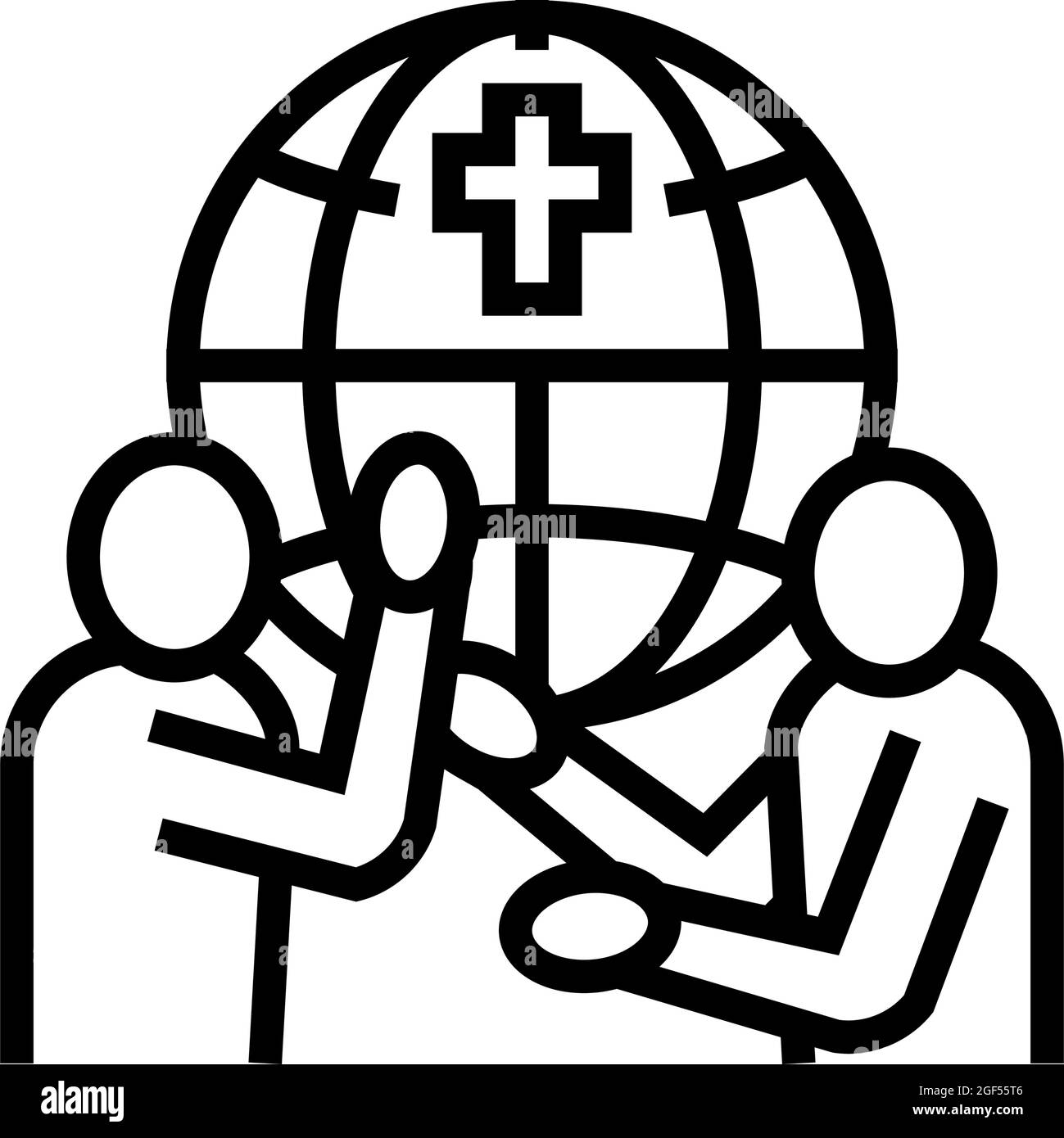 religious conflicts social problem line icon vector illustration Stock ...
