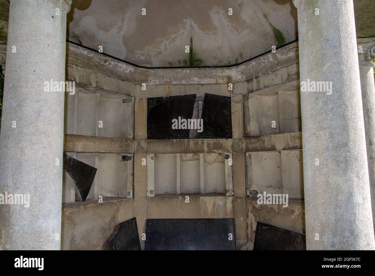 Old damaged burial chamber - columbarium Stock Photo - Alamy