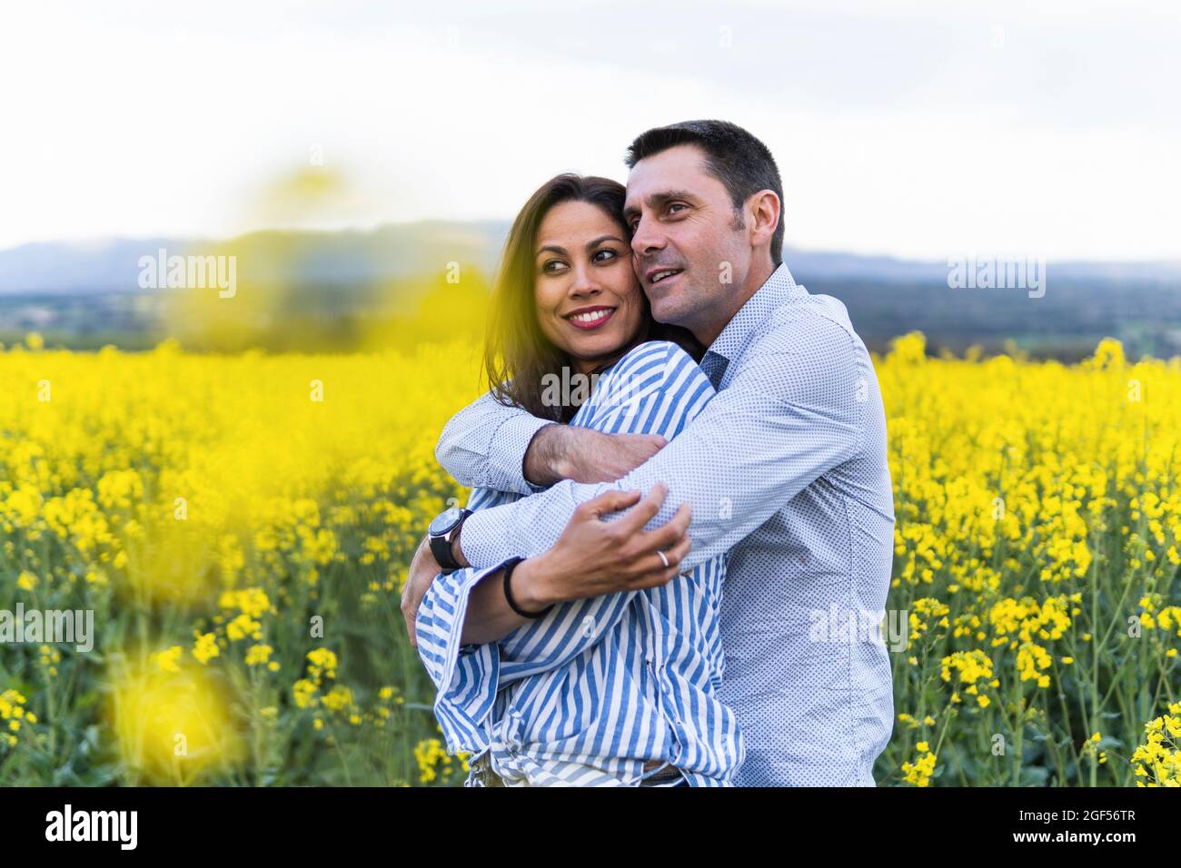 Mature caucasian couple in yellow hi-res stock photography and images ...
