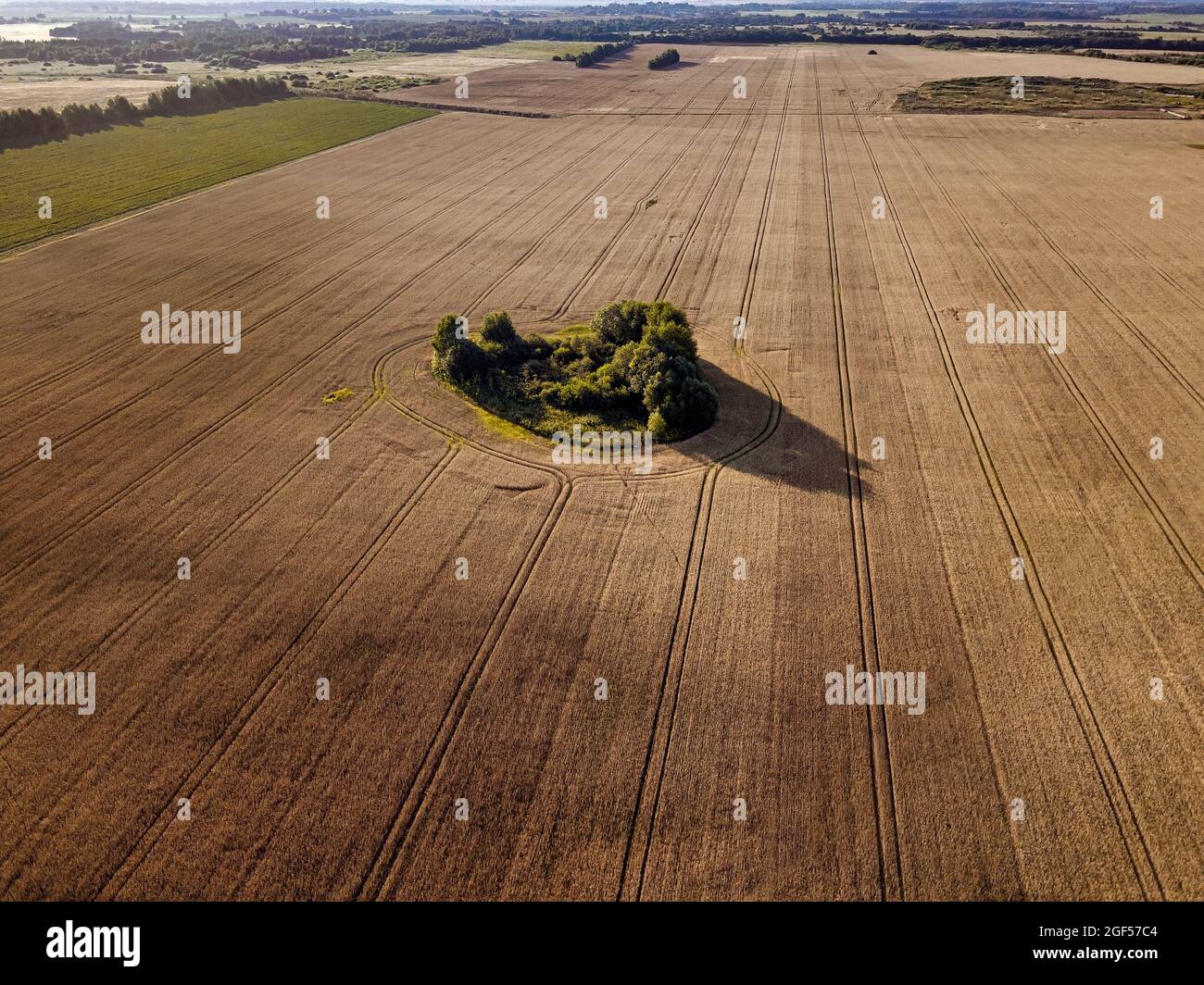Aerial view of vast countryside field Stock Photo - Alamy