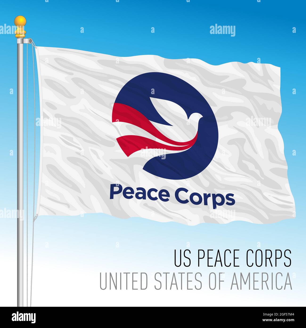 US Peace Corps organization flag, United States of America, vector ...