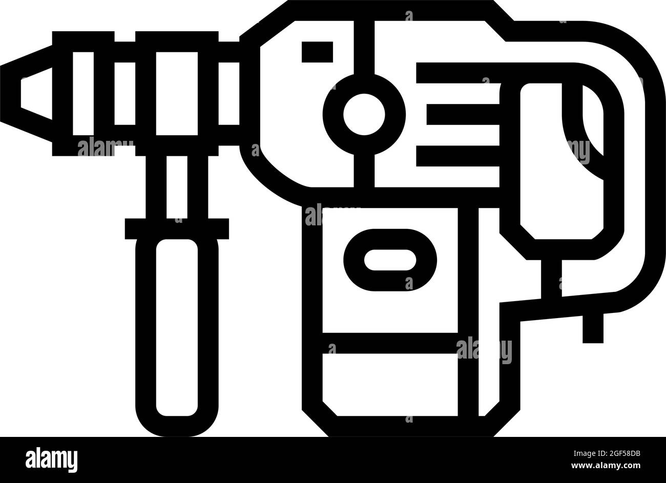 rotary hammer tool line icon vector illustration Stock Vector Image ...