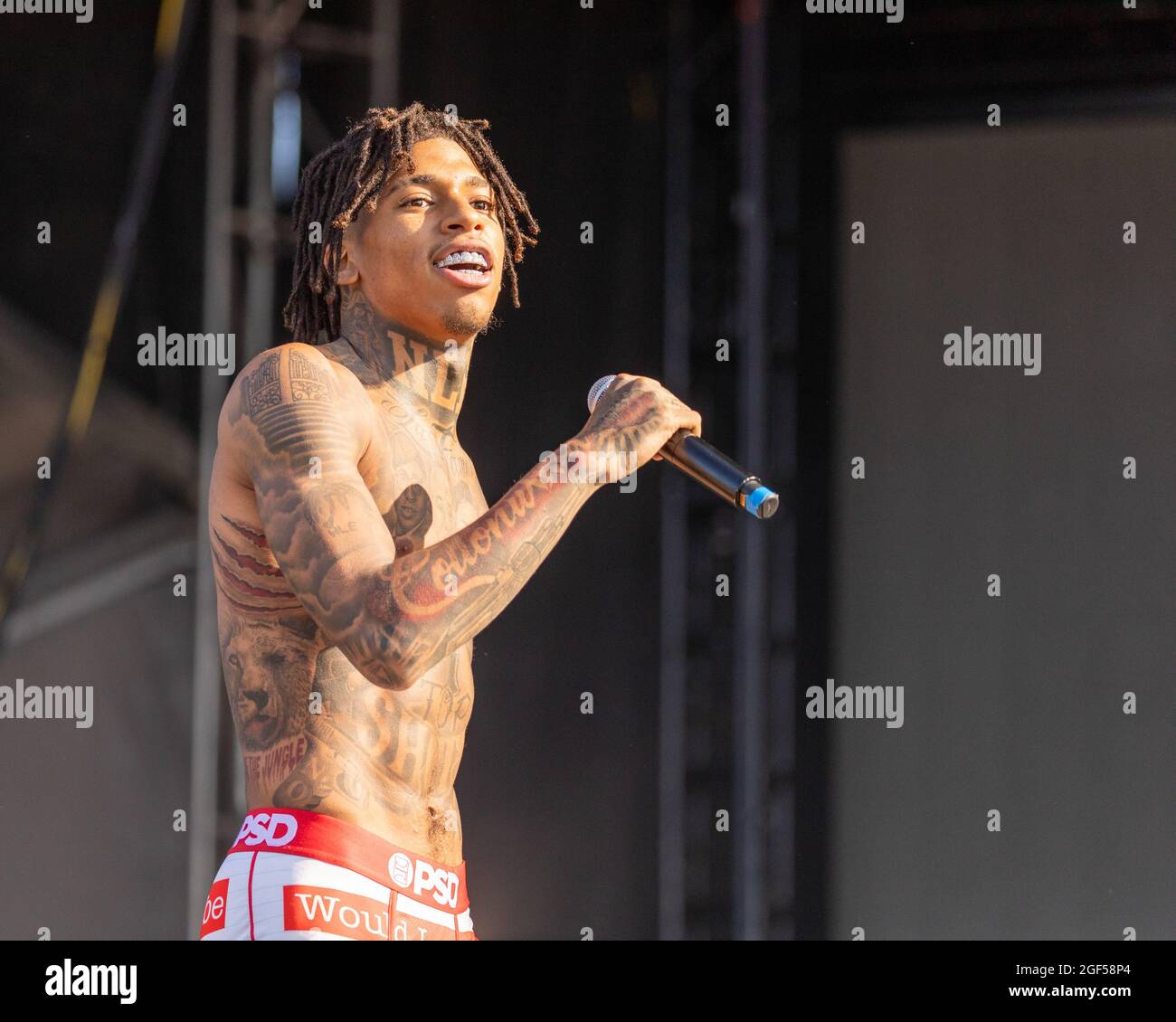 Chicago, USA. 22nd Aug, 2021. NLE Choppa (Bryson Lashun Potts) during ...
