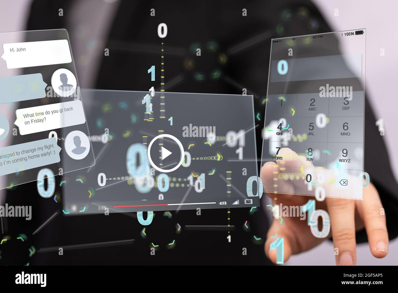 Person presenting a 3D render of a web development interface Stock ...